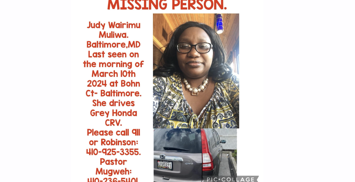 Kenyan Woman Judy Mliwa Reported Missing In Baltimore Maryland